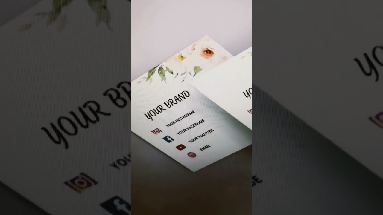 thank you card template / editable card template / printable card template / floral card template