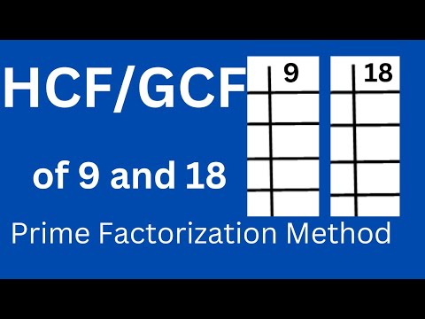 GCF/HCF of 9 and 18 l Prime Factorization Method