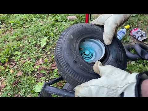 How to get hand truck / dolly tire on to rim - inner tube replacement step