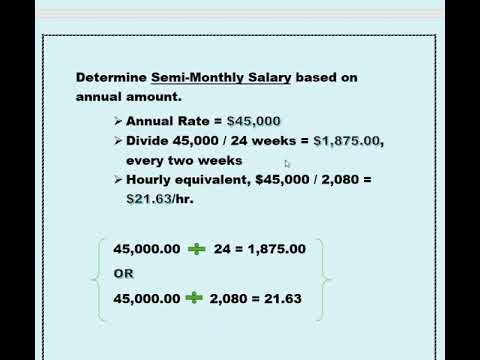 Calculate Standard Hours by Pay Period and Salary Rate by Pay Period