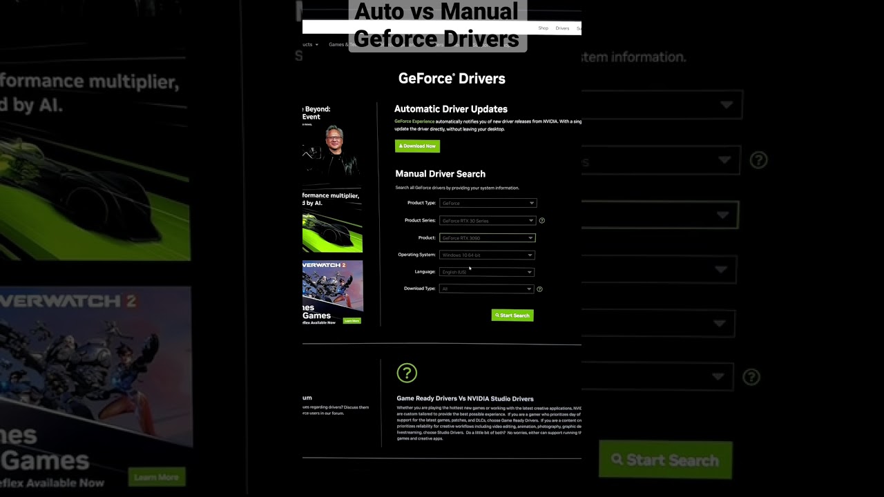 Auto or Manual Install Geforce Drivers?