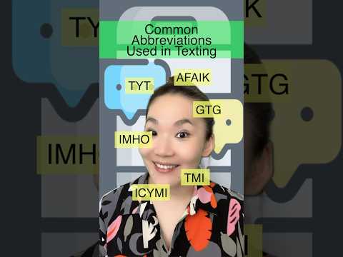 Common abbreviations used in texting #english #sarahmembrey #learnenglish