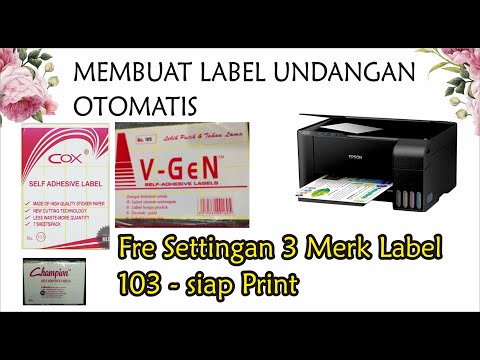 Cara Membuat Label Undangan Otomatis - Free Download 3 Settingan Merk Label