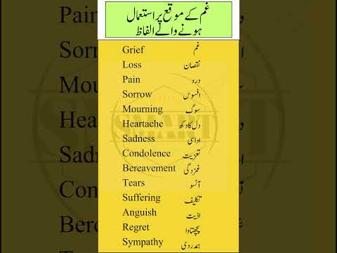 Top English vocabulary for Grief with Urdu Meaning | Grief Vocabulary | Smart Study Zone