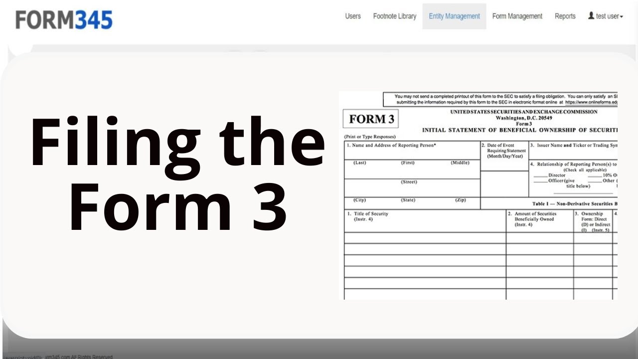 How to Create and File a Form 3 to the SEC