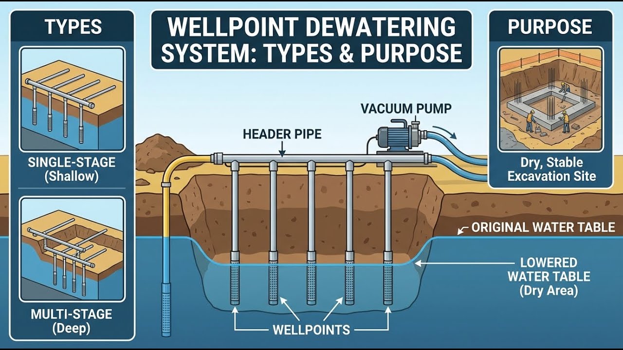 Well Point System of Dewatering: Types, Purpose, and Installation Explained