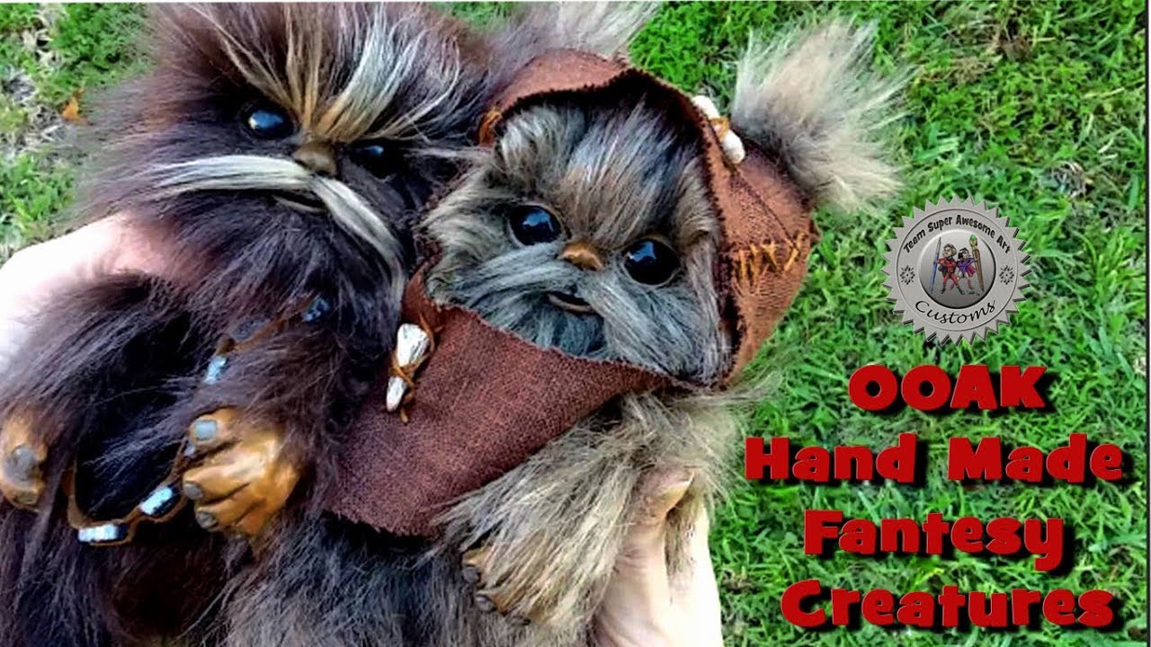 Baby Ewok inspired Fantasy Creatures OOAK Star Wars - Hand Made DIY