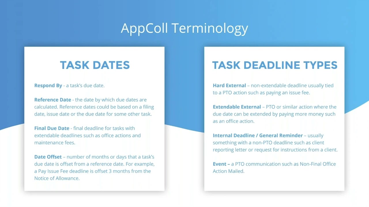AppColl Webinar #01   How to Use Custom Fields, Workflows, and Docketing Templates in AppColl®
