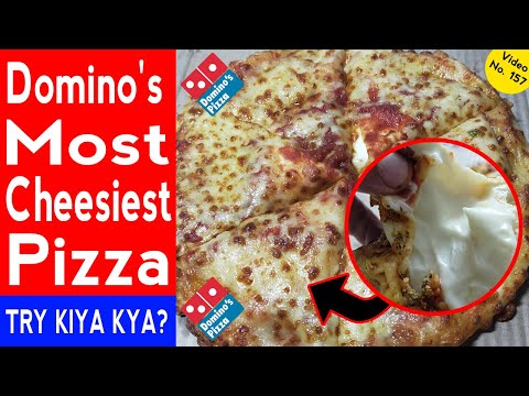 Domino's Most Cheesiest Pizza Unboxing + Price + Review ! Domino's India Pizza ! Most Cheesy Pizza