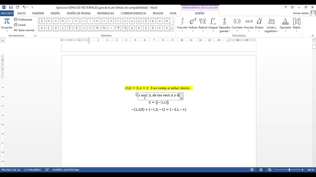 Espacios vectoriales. Ejercicios 4 al 7
