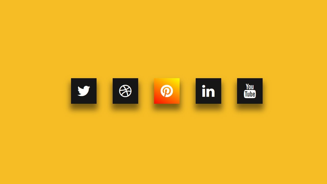 How to Create Animated Social Media Buttons with Gradient Hover Effect Using HTML & CSS