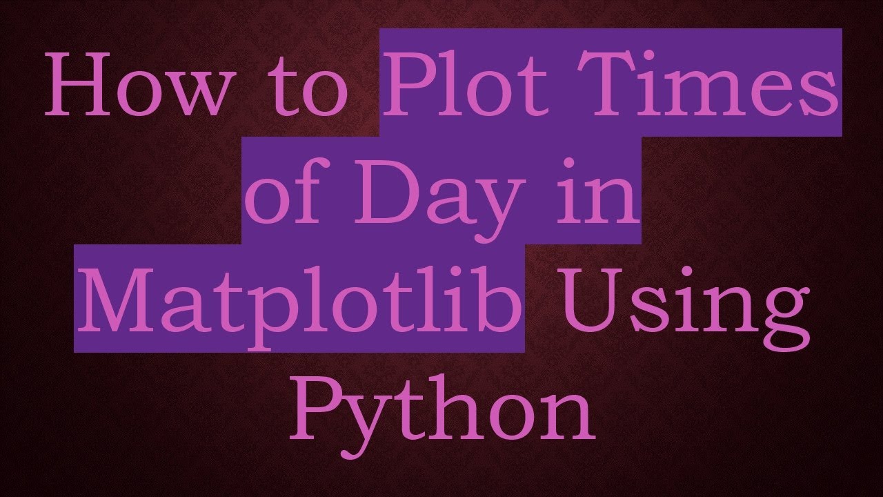 How to Plot Times of Day in Matplotlib Using Python