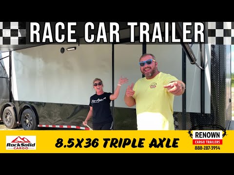 Two Tone Race Car Trailer with Race Package & Party Package | Toy Hauler | Metal Upgrade
