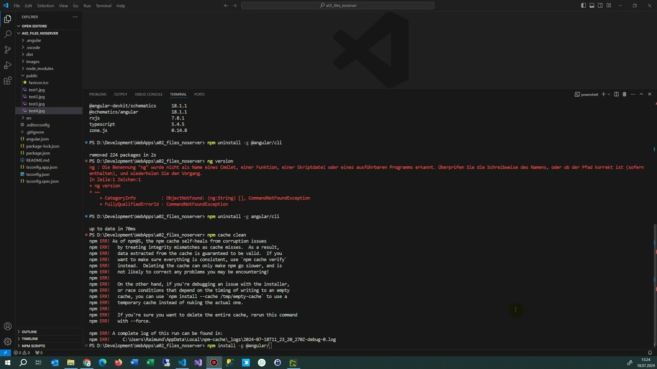 🧰 Uninstall Angular/cli and install local and Install npm -g  @anglar/cli@version global and local