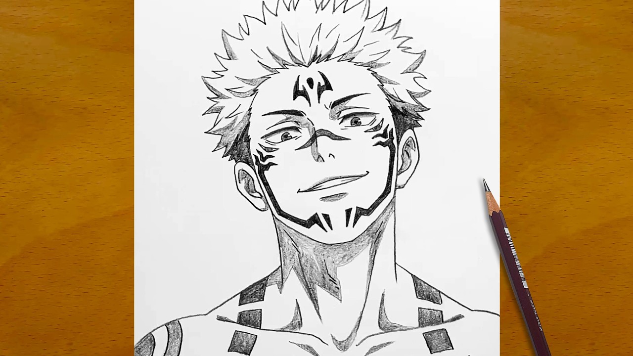 Step by Step Sukuna Drawing | Easy Anime Tutorial