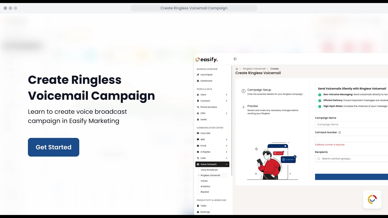 Create a Ringless Voicemail Campaign | Easify Marketing | Tutorial