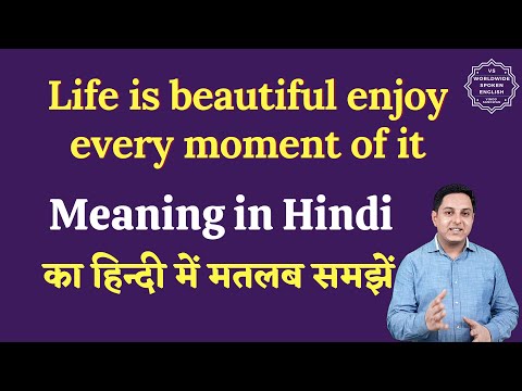 Life is beautiful enjoy every moment of it meaning in Hindi | English to hindi