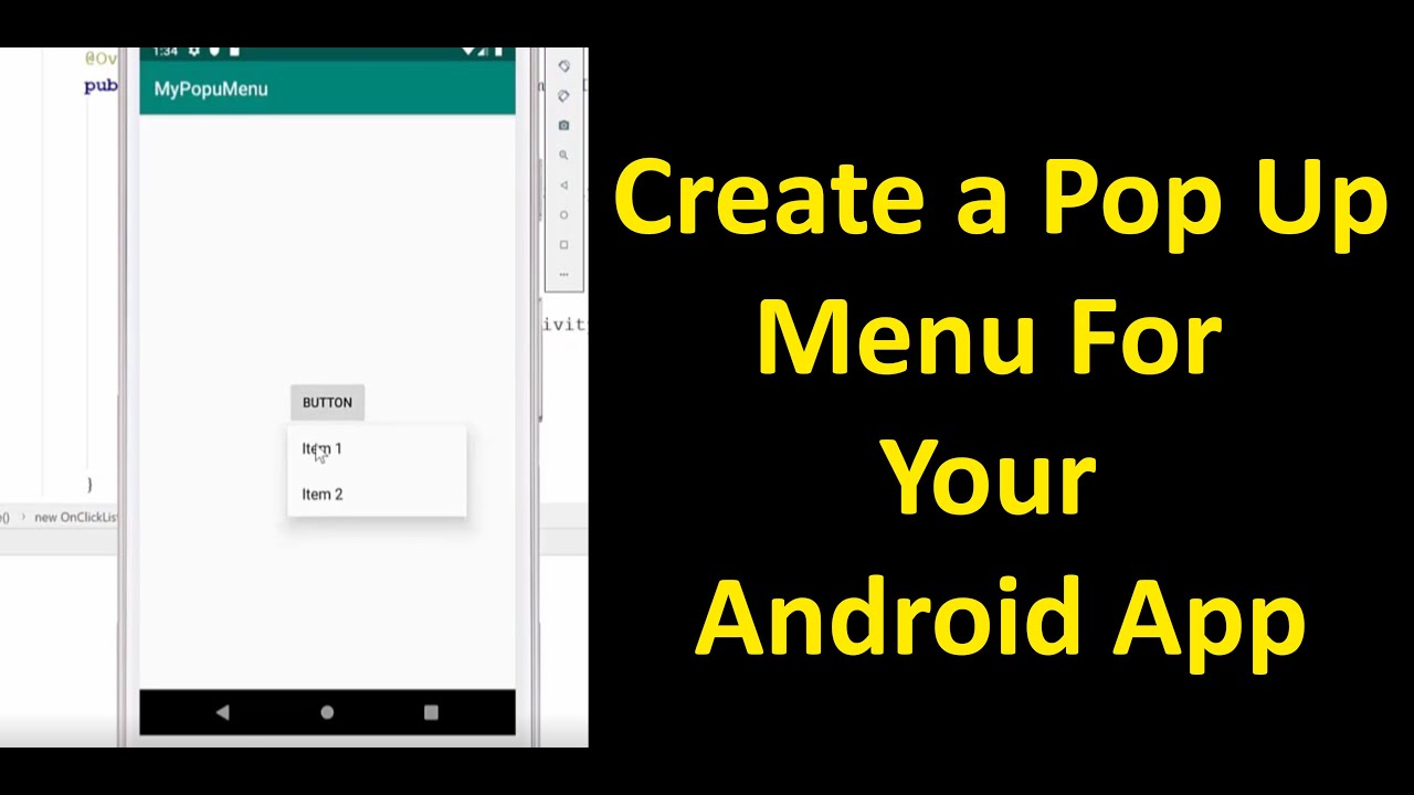 Android Studio: How to Create a Pop Up Menu for Android App