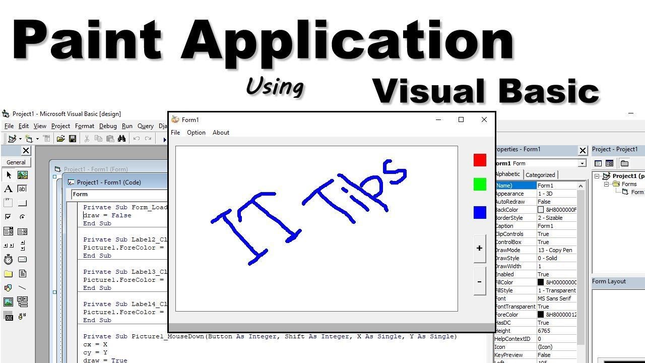 how to make simple ms paint application  in visual basic