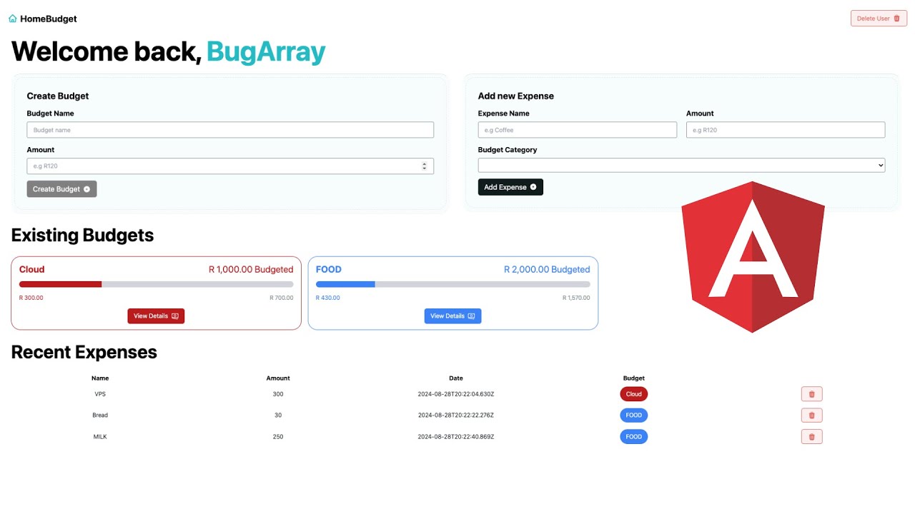 Build a Expense Tracker App using Angular | Tailwind CSS