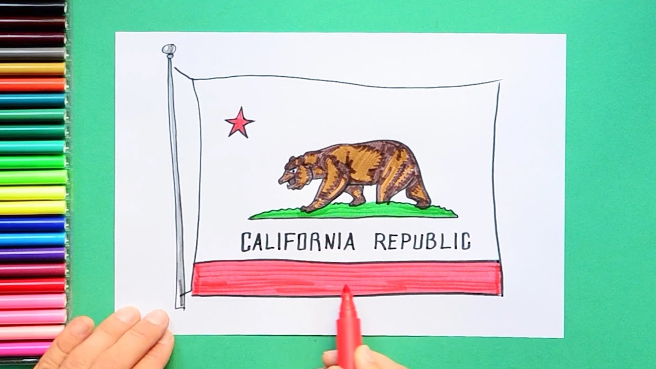 How to draw the Flag of California State, USA
