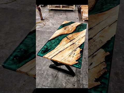 The Emerald Green Desk π #epoxy #diy #desksetup