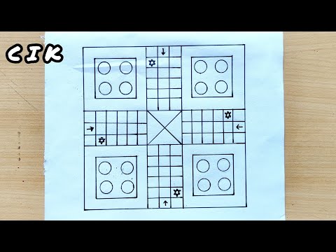 How to Draw Ludo Board Game On Paper / Ludo Drawing Step By Step Very Easy / Ludo Drawing