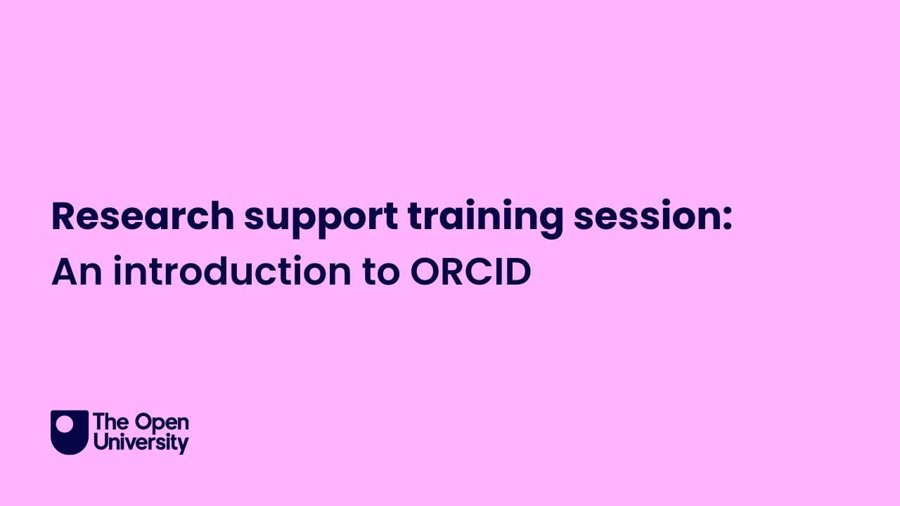 An introduction to ORCID - Open Researcher & Contributor ID