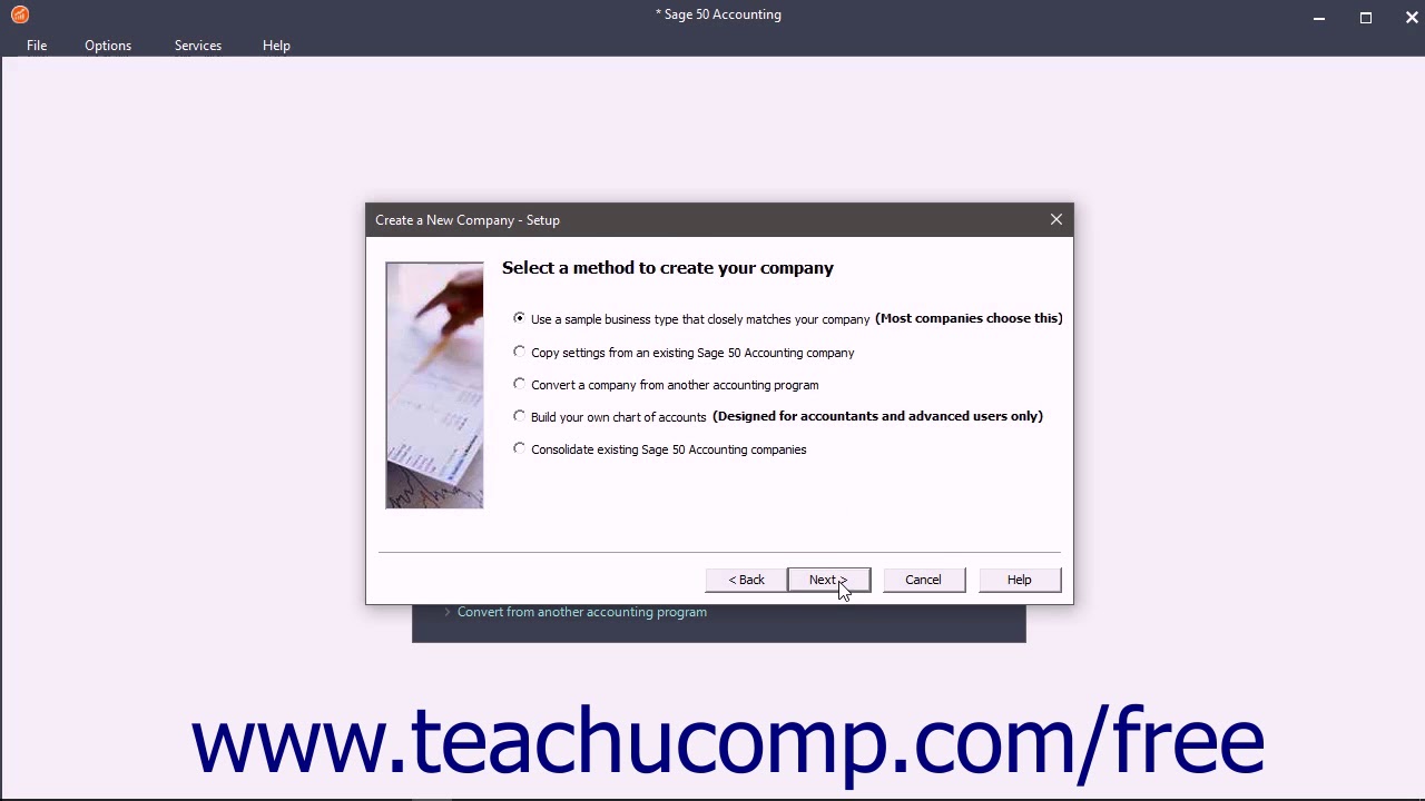 Sage 50 2018 Tutorial Creating a Sage 50 Company Sage Training