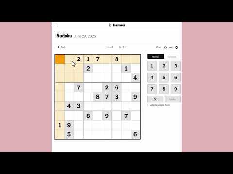 NYT Sudoku Answers Easy Medium Hard 23rd June 2025