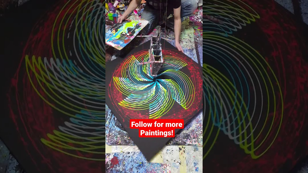 Swirl, how do you like the Combination of Spinart and Pendulum Painting? #painting #Art