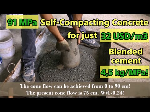 How we made 91 MPa Self-compacting concrete for 32 usd/m3 │SCC production│SCC mix│SCC tests│