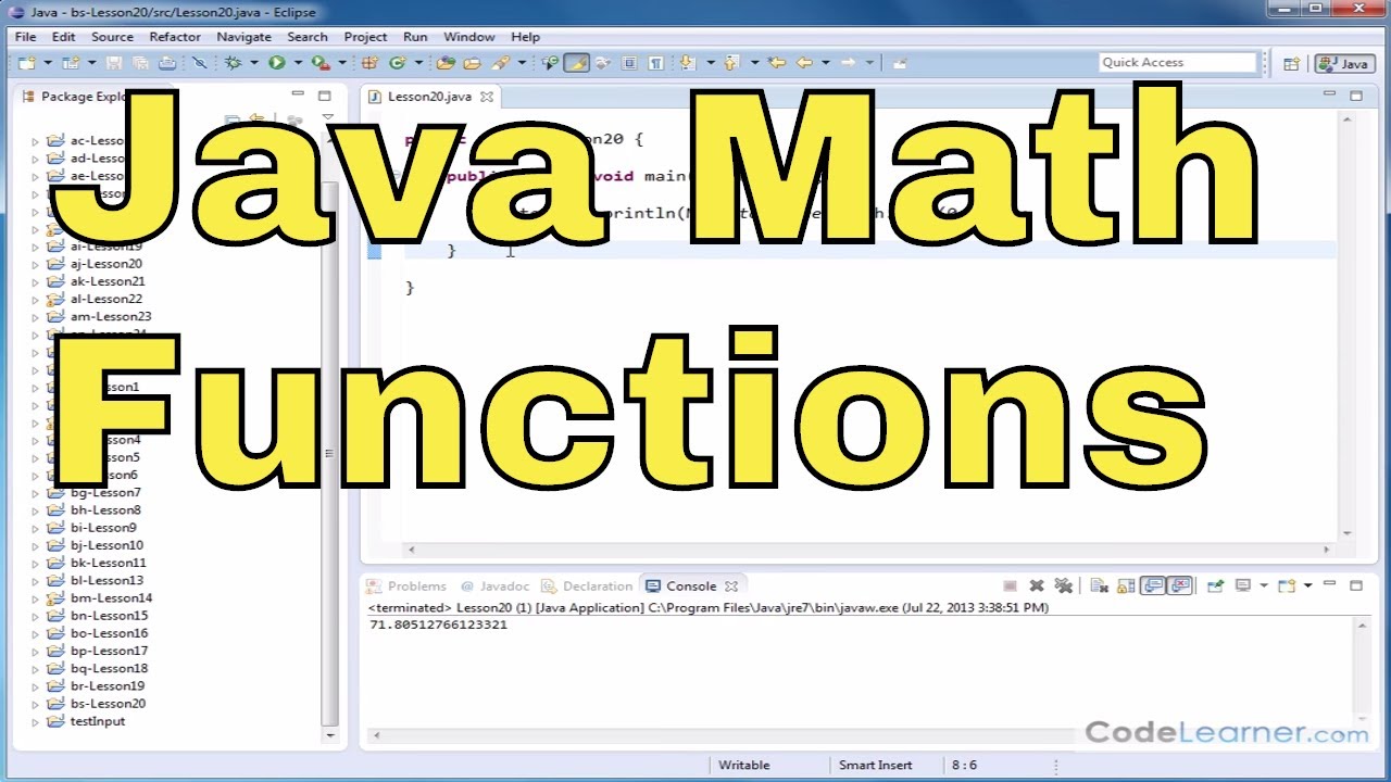 Java Programming - 20 - aSin, aCos, and aTan (Math Functions)