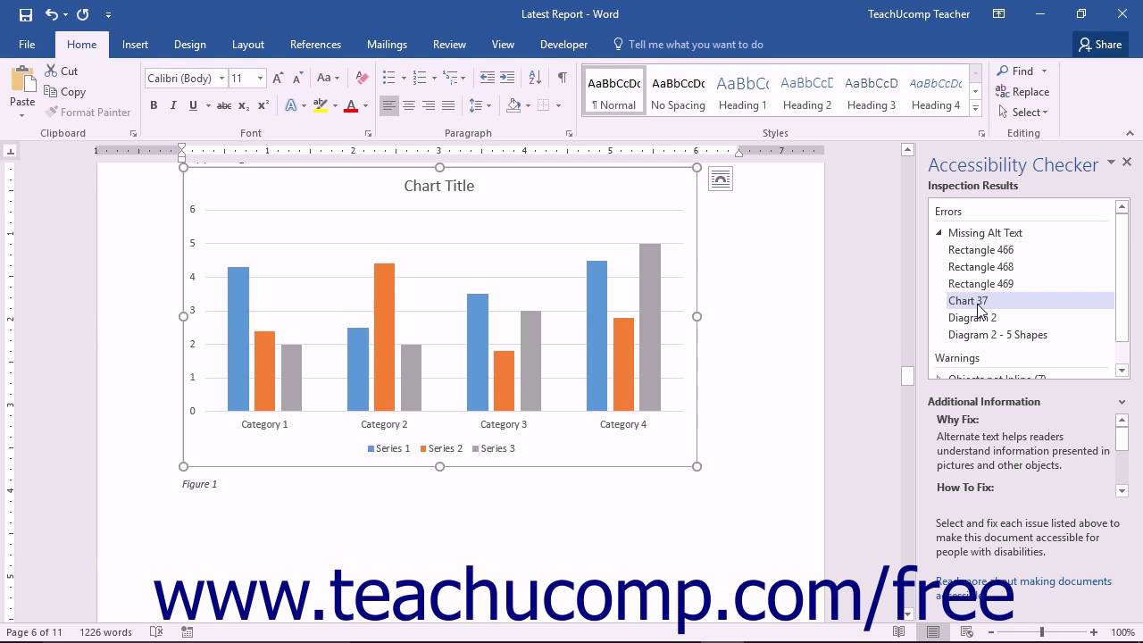 Word 2016 Tutorial Checking Accessibility Microsoft Training