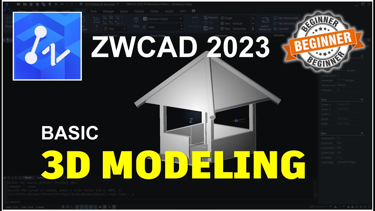 ZWCAD 2023 Basic 3D Modeling Tutorial For Beginner