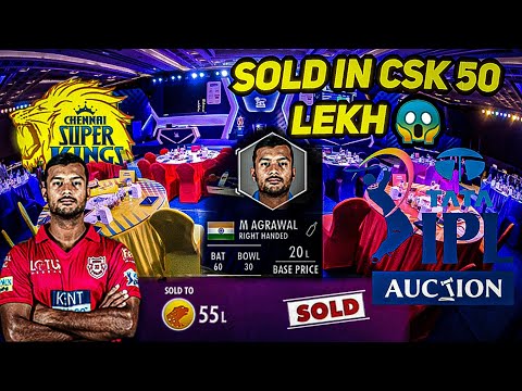 Mayank Agarwal Sold In CSK 55 Lakh 😱 IPL AUCTION |TATA IPL AUCTION