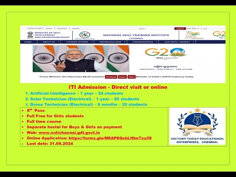 JOB OREINETED DIPLOMA- AI, SOLAR, DRONE COURSE - NSTI, CHENNAI