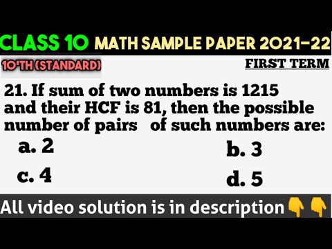 If sum of two numbers is 1215 and their HCF is 81,then the possible number of pairs of such numbers