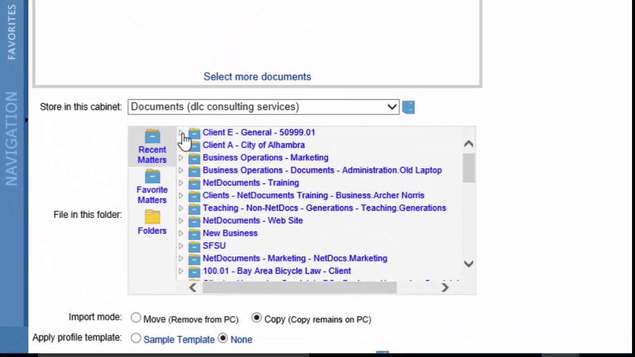 Uploading Documents to NetDocuments