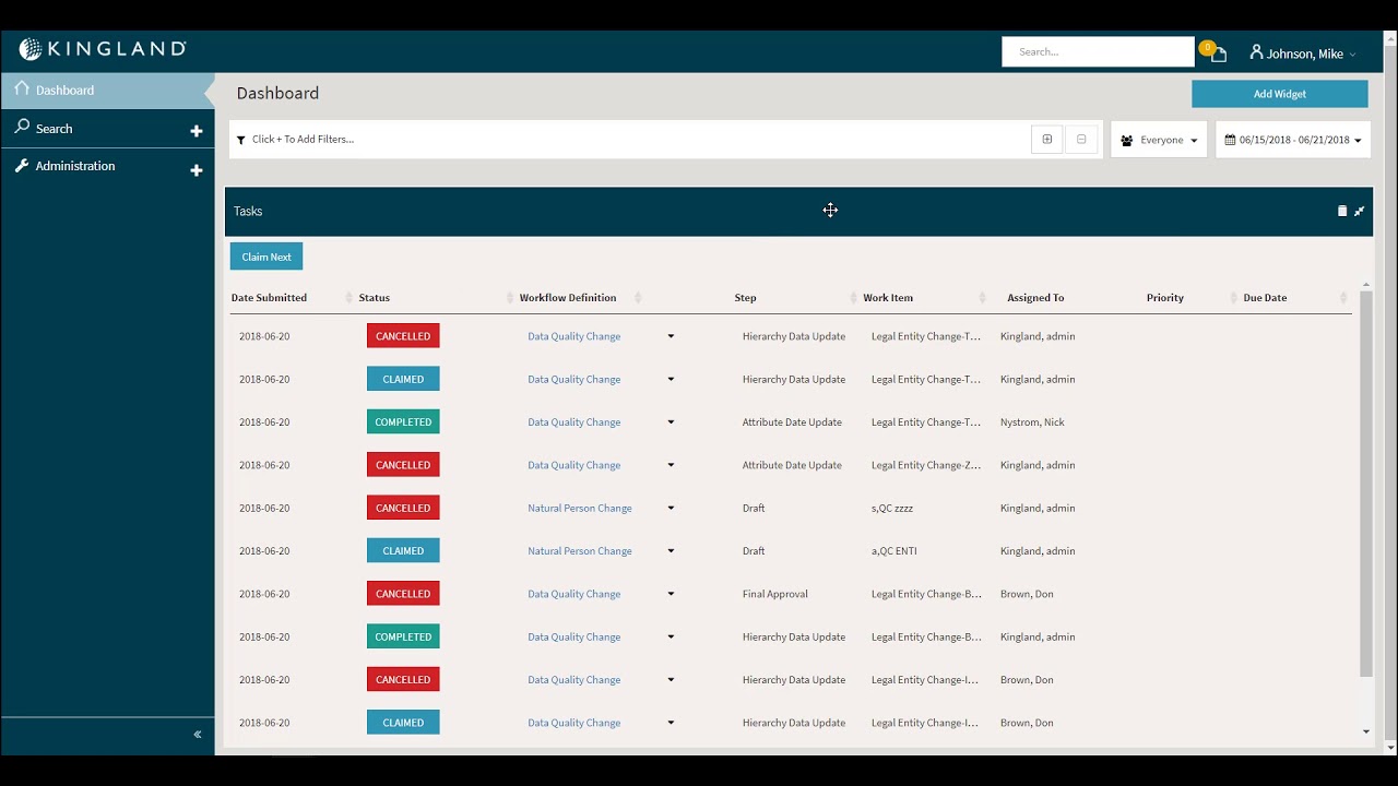 Kingland Platform Demo: Workflow Management