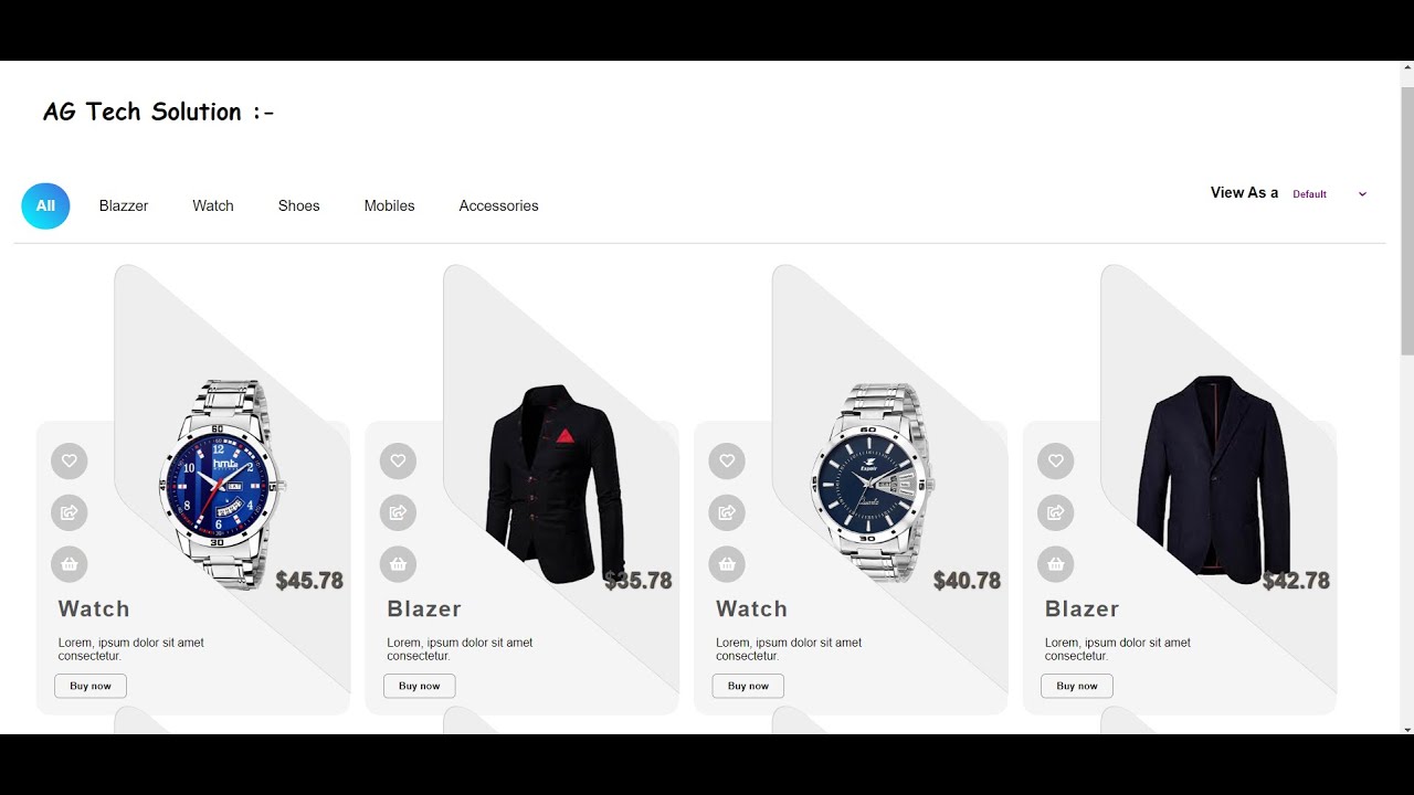 Product  filter or search by categories with JavaScript | eCommerce website product | Akshar gabani