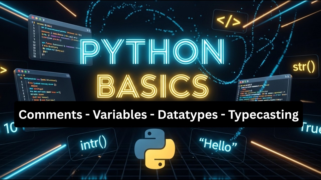 Python Basics for Beginners | Comments, Variables, Identifiers, Data Types & Type Casting