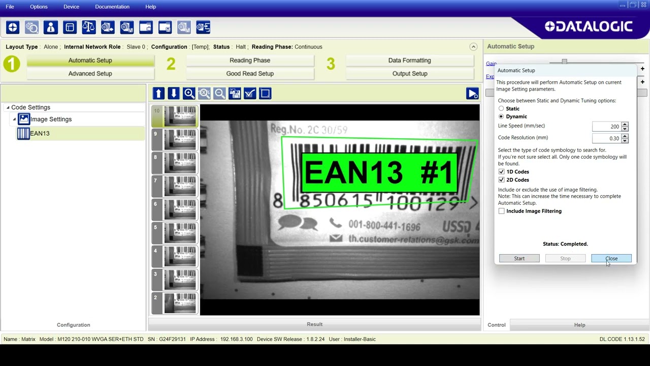 Matrix 120  Quick setting