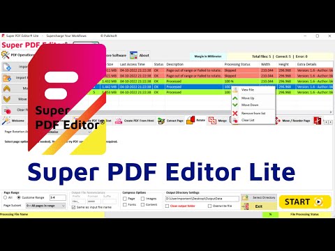 Create Pdf, Extract, Rotate, Merge, Clone, Move, Split Pages | Super PDF Editor Lite | Pulkitsoft