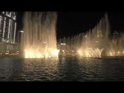 2023 Dubai Mall Water Fountain Show next to Burj Khalifa - Part 1 [Dubai Travel Episode 3]