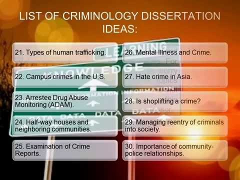 Criminology Dissertation Ideas
