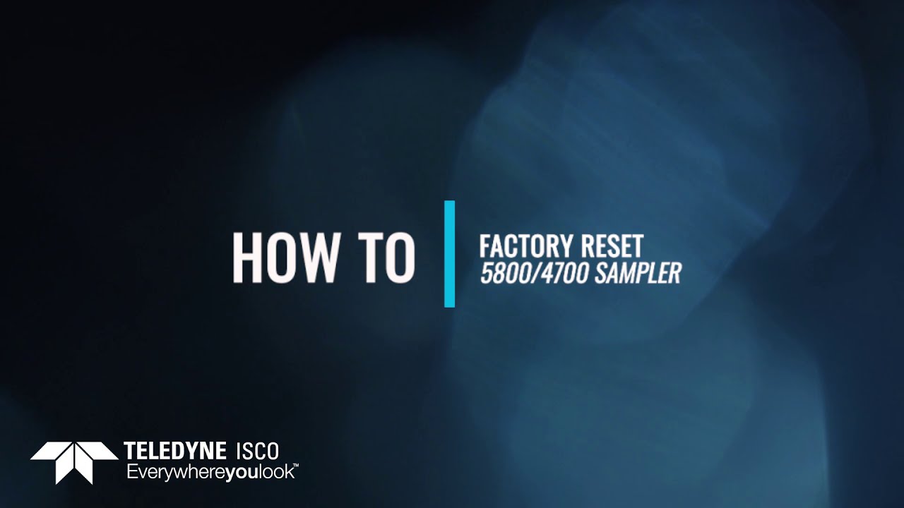 5800 and 4700 Sampler - How To Do A Factory Reset