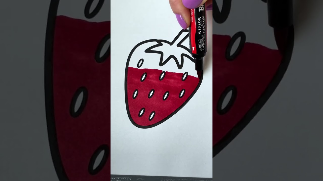 Strawberry Coloring Page #shorts #coloring #art