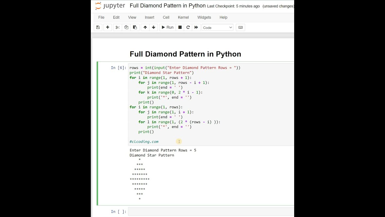 Day 34 : Full Diamond Pattern in Python