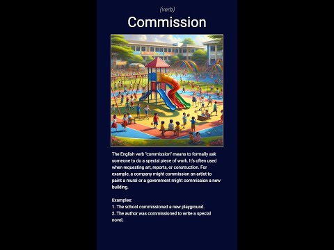 English word 'commission' verb B2